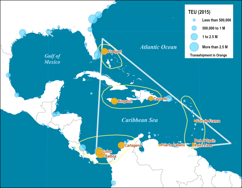 Container Port Traffic and Transshipment Traffic around the Caribbean ...